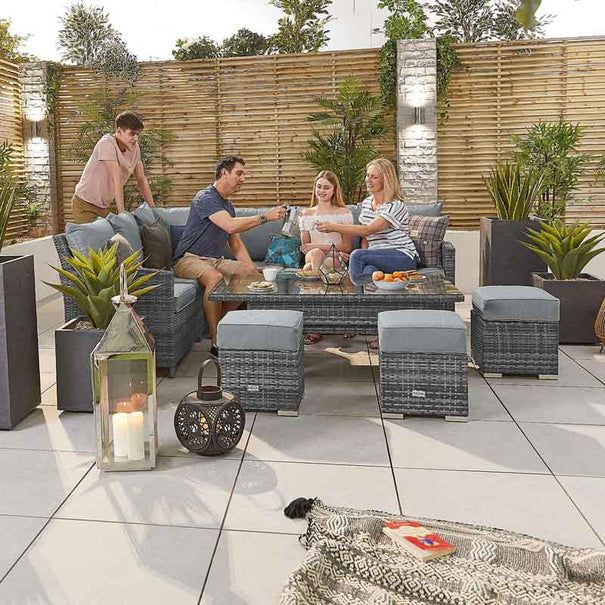 Myla 9 Seater Rattan Garden Furniture Set With Rise & Fall Table ...